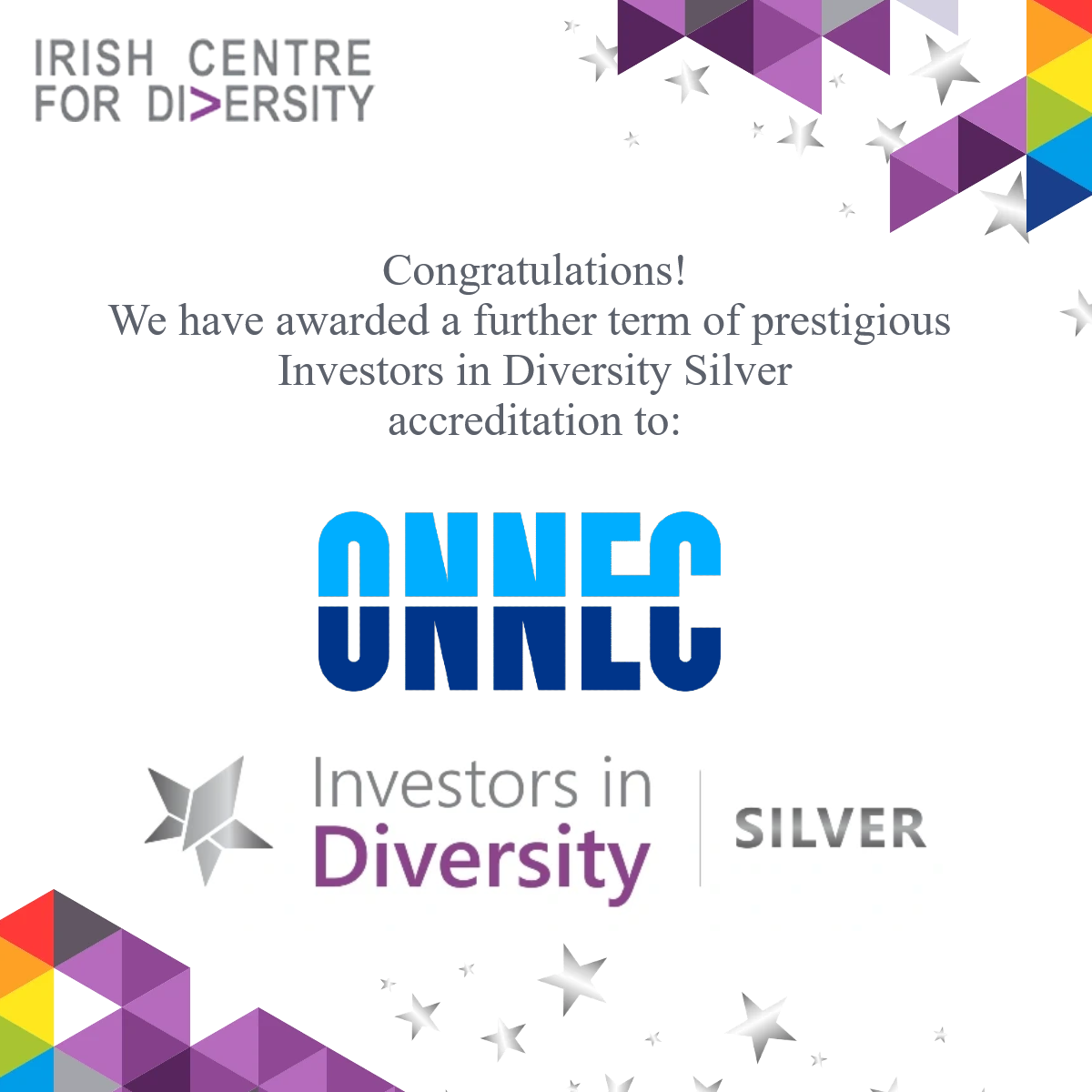 Onnec Awarded Investors in Diversity Silver Accreditation In Ireland